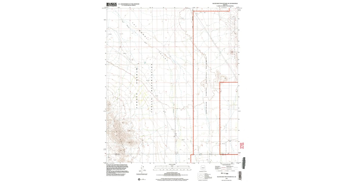 1996 Map of Silver Reef Mountains SE, Pinal County, AZ — High-Res ...