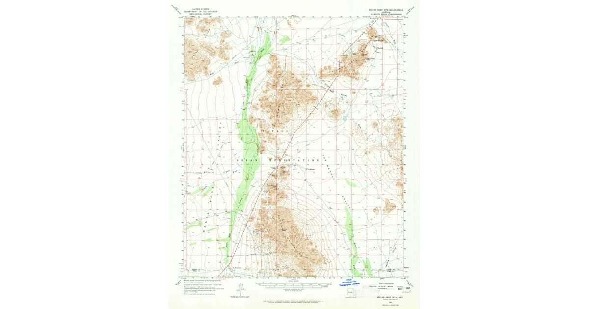 1963 Map of Silver Reef Mts, Pinal County, AZ — High-Res | Pastmaps