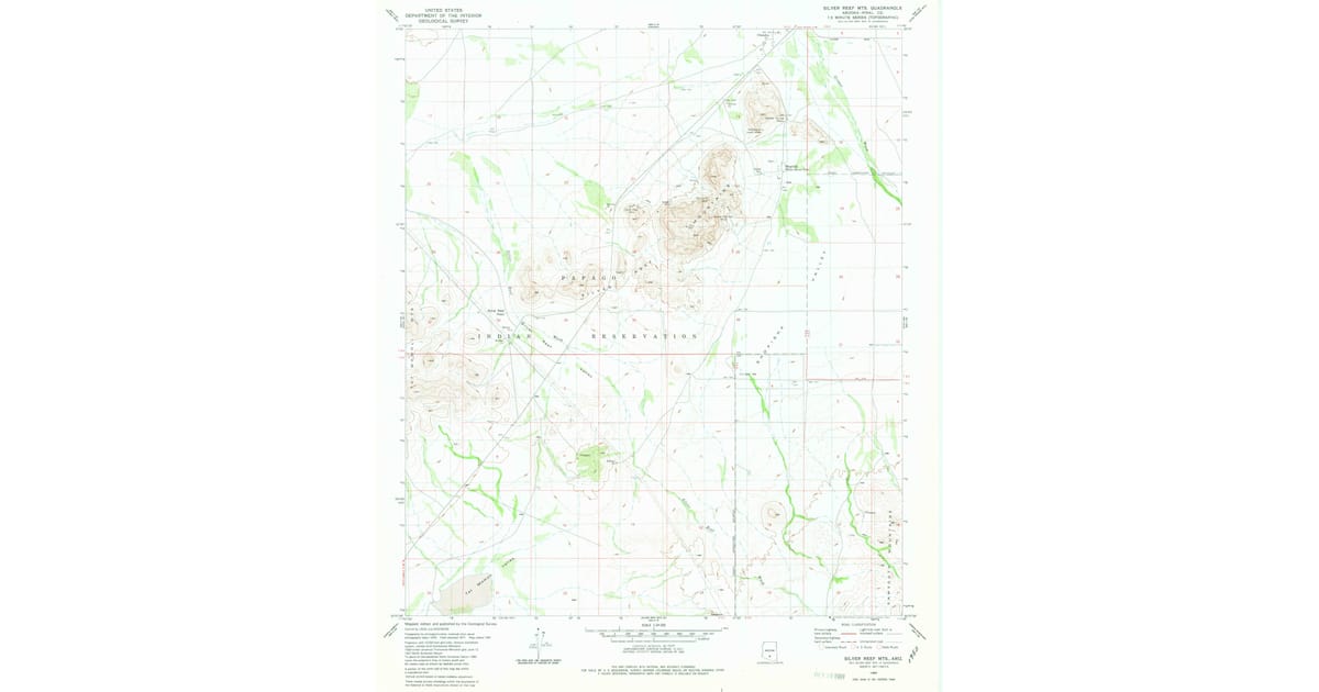 1981 Map of Silver Reef Mts., Pinal County, AZ — High-Res | Pastmaps