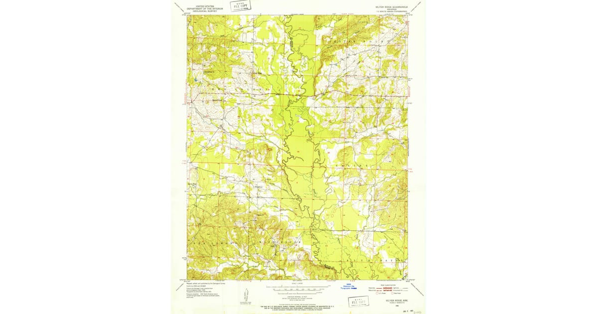 1951 Map of Silver Ridge, Sevier County, AR — High-Res | Pastmaps