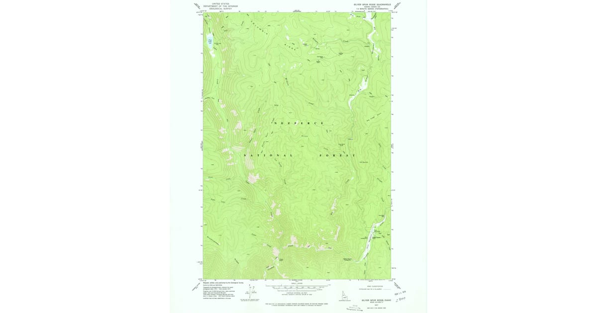 1977 Map of Silver Spur Ridge, Idaho County, ID — High-Res | Pastmaps