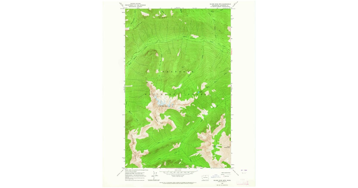 1963 Map of Silver Star Mtn., Okanogan County, WA — High-Res | Pastmaps