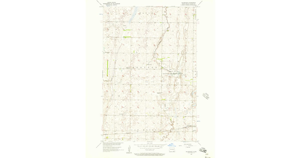 1956 Map of Silverleaf, Dickey County, ND — High-Res | Pastmaps