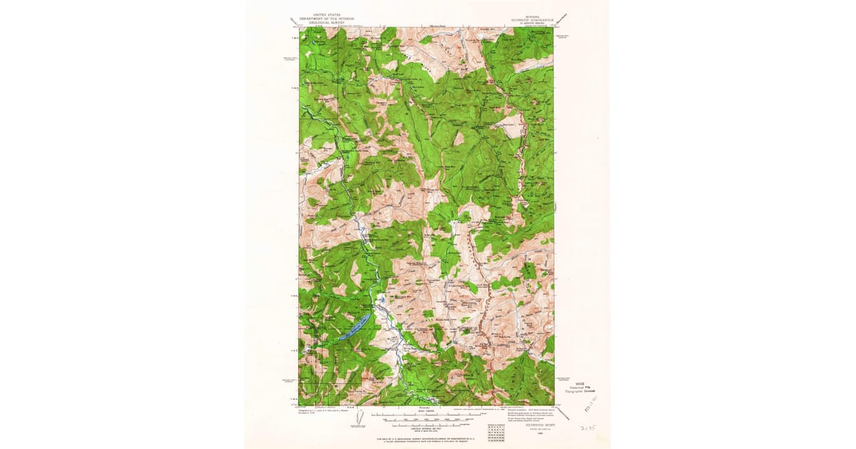1936 Map of Silvertip, Flathead County, MT — High-Res, 1964 Print ...