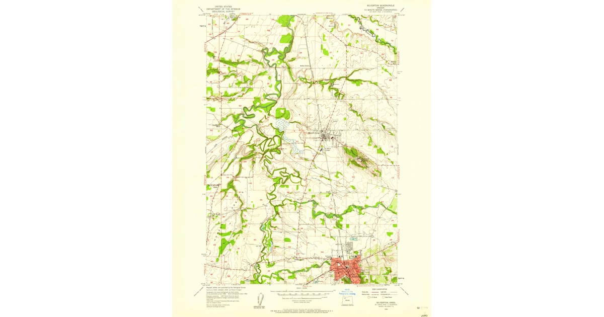 1956 Map of Silverton, OR — High-Res | Pastmaps