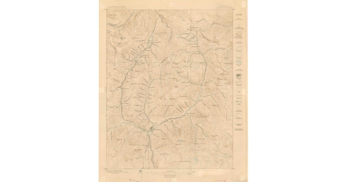 Old Maps of Eureka, CO for Academic Research | Pastmaps