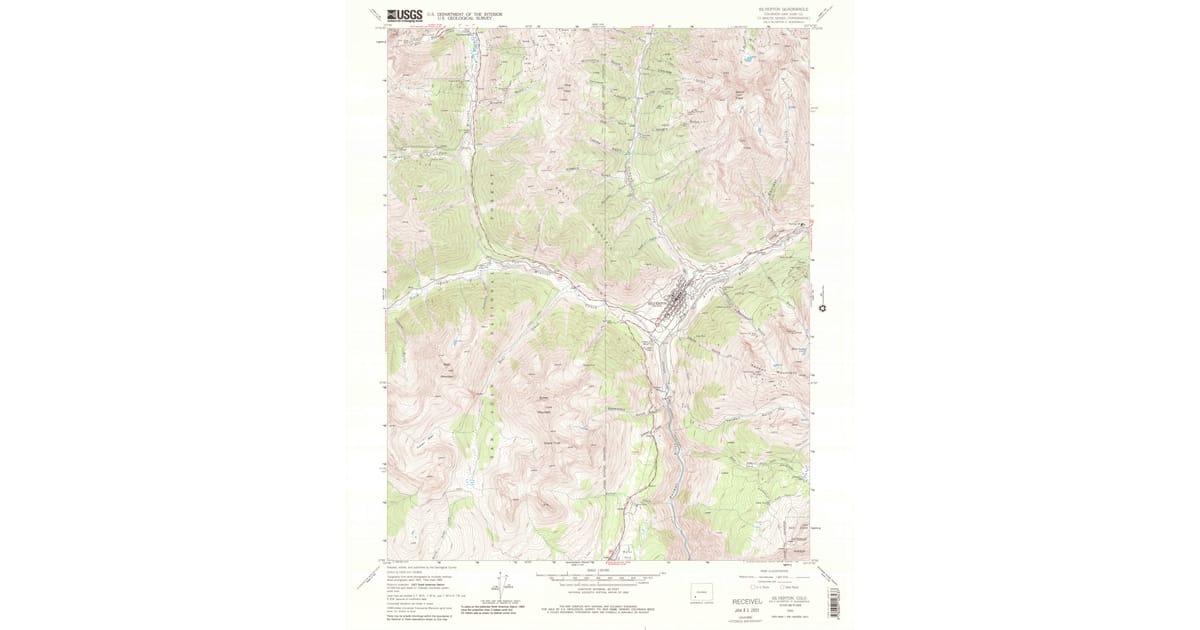 1955 Map of Silverton, CO — High-Res, 1984 Print | Pastmaps