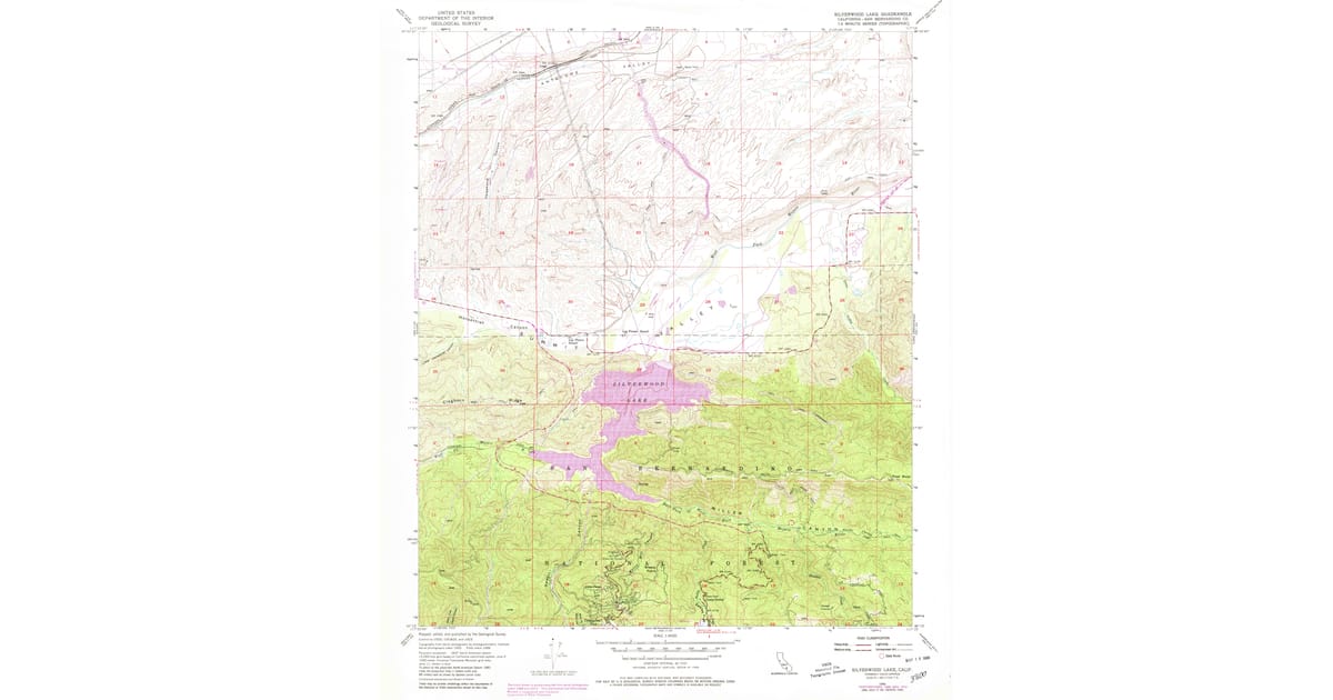 1973 Map of Silverwood Lake, San Bernardino County, CA — High-Res ...