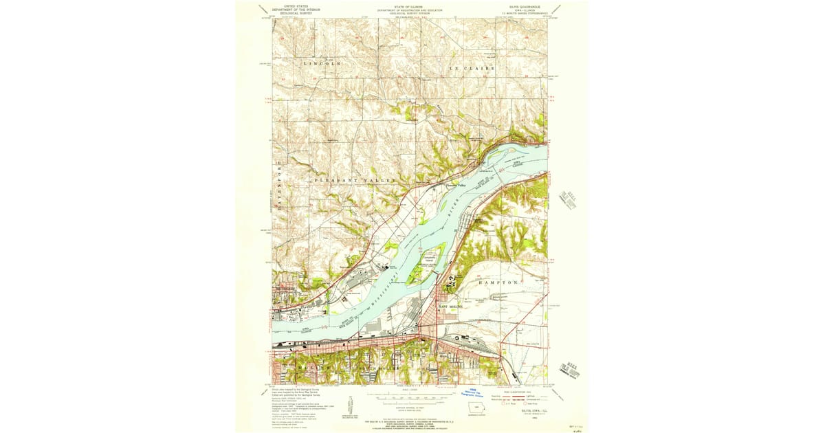 1953 Map of Silvis, IL — High-Res | Pastmaps