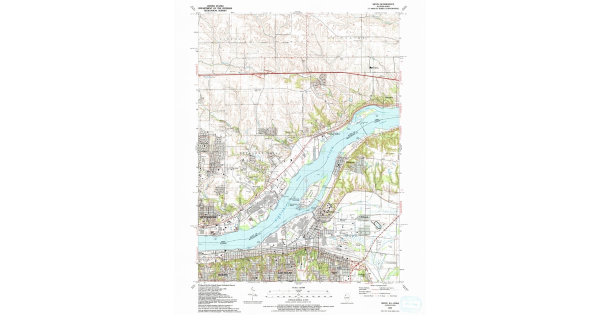 1991 Map of Silvis, IL — High-Res | Pastmaps