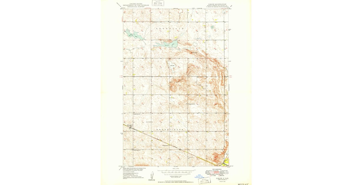 1949 Map of Simcoe, McHenry County, ND — High-Res | Pastmaps