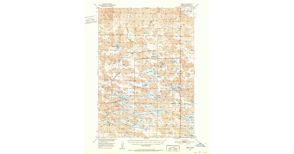 1950 Map of Simeon, Cherry County, NE — High-Res | Pastmaps
