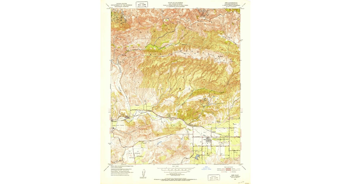 1950s Maps of Tioga at Big Sky, Simi Valley | Pastmaps