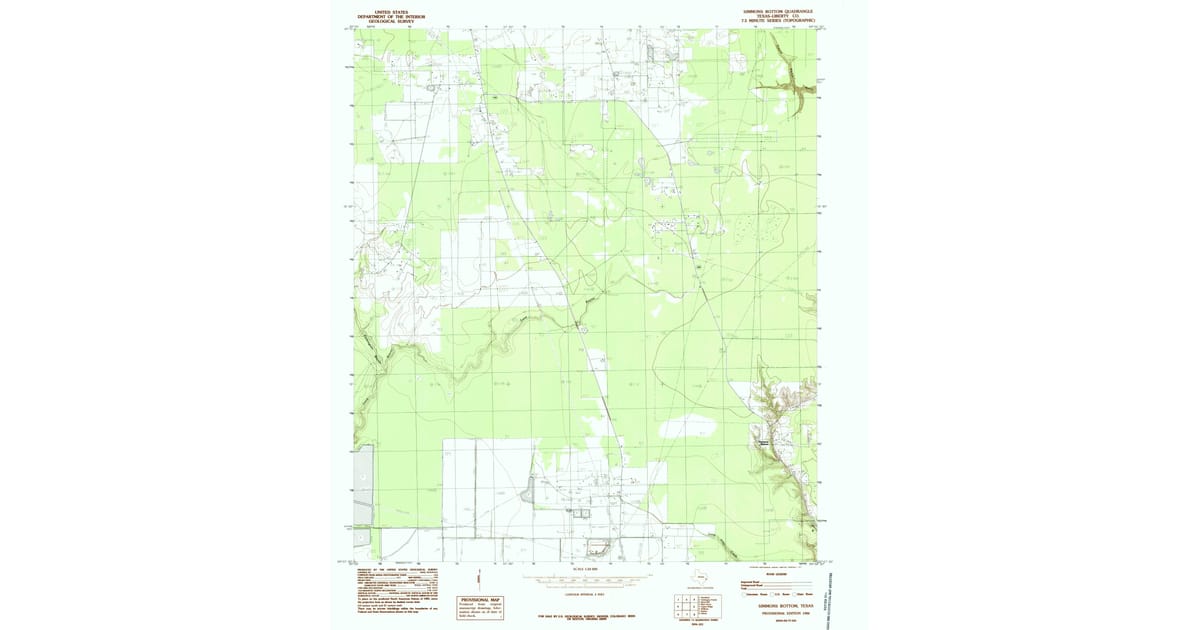 1984 Map of Simmons Bottom, Liberty County, TX — High-Res | Pastmaps