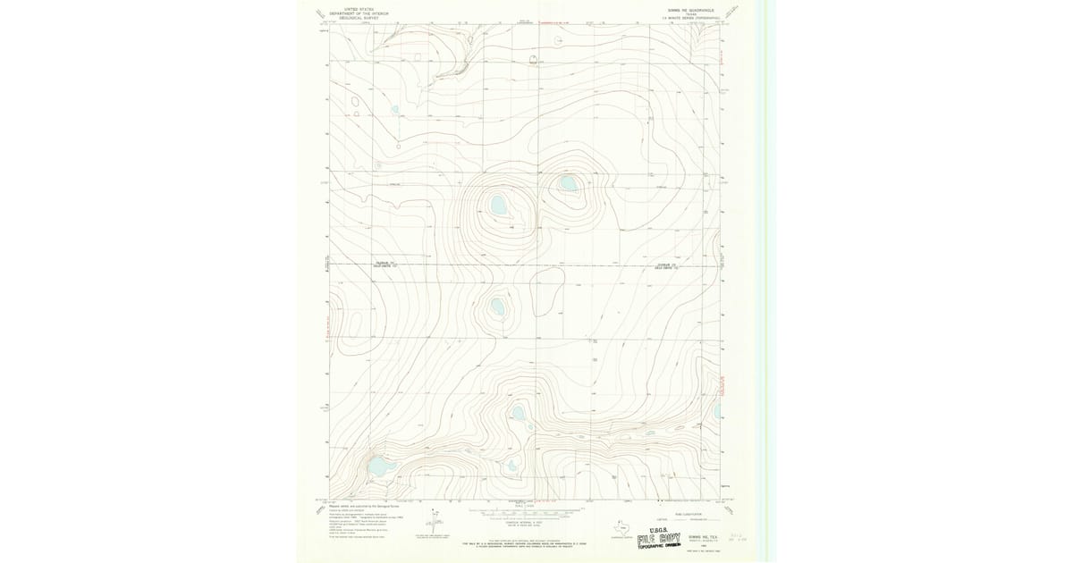 1966 Map of Simms NE, Oldham County, TX — High-Res | Pastmaps
