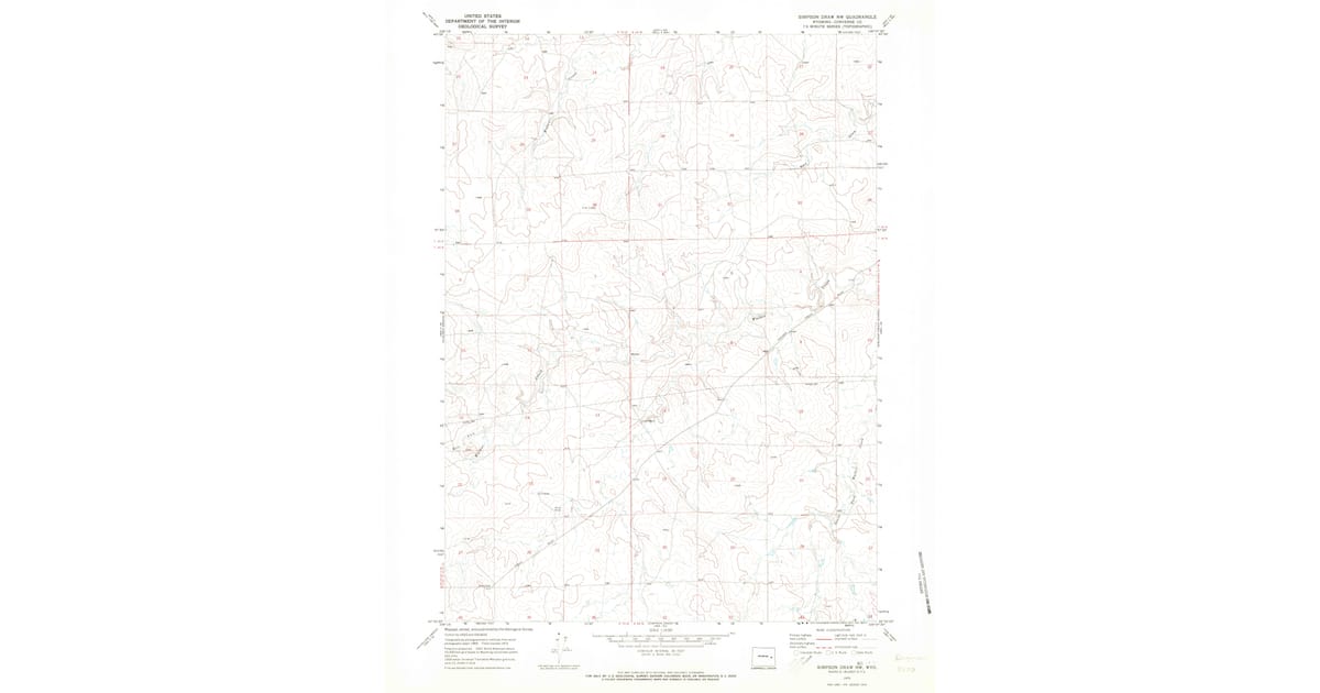 1970 Map of Simpson Draw NW, Converse County, WY — High-Res | Pastmaps