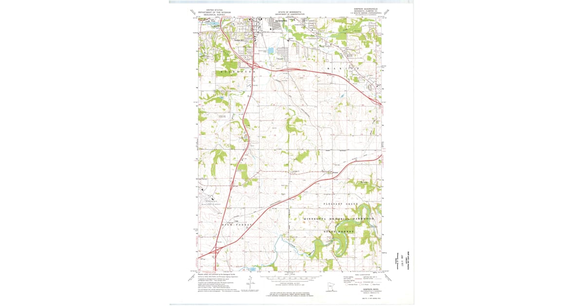 1974 Map of Simpson, Olmsted County, MN — High-Res | Pastmaps