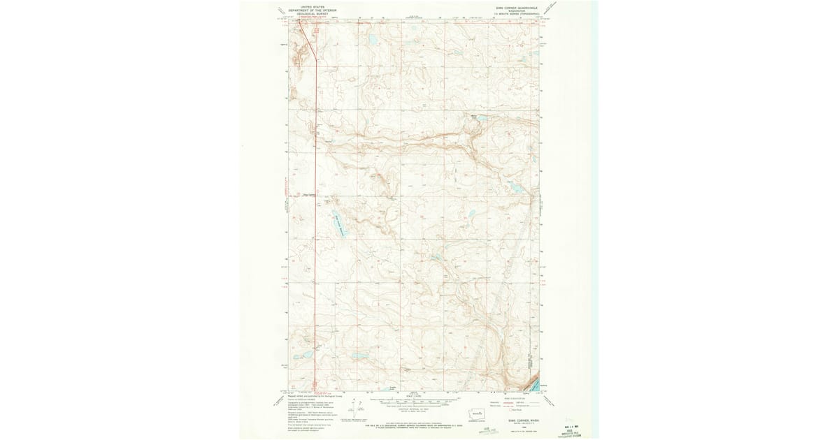 1968 Map of Sims Corner, Douglas County, WA — High-Res | Pastmaps