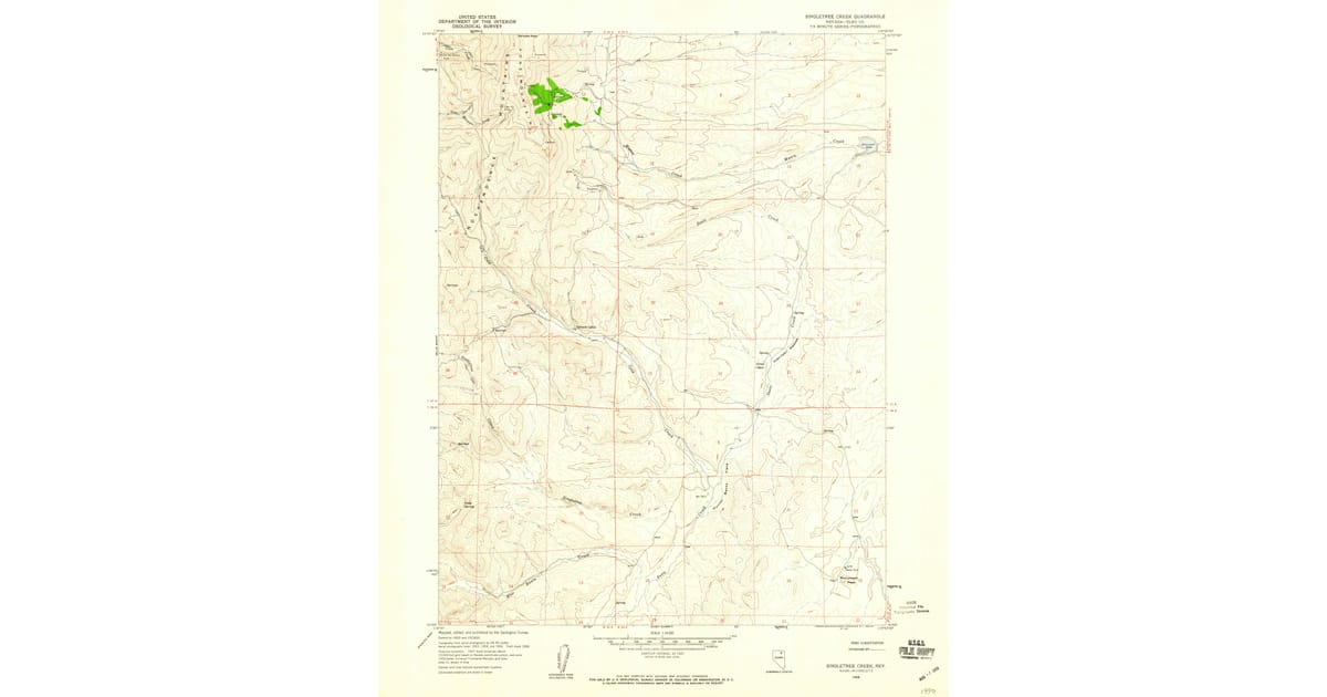 1958 Map of Singletree Creek, Elko County, NV — High-Res | Pastmaps