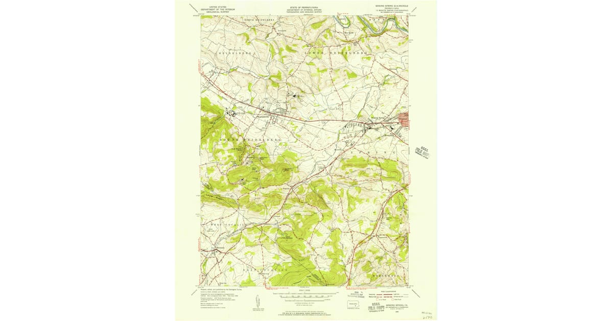1955 Map of Sinking Spring, PA — High-Res | Pastmaps