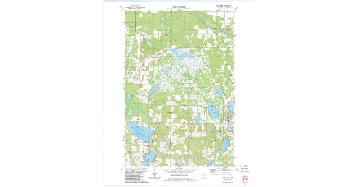 1982 Map of Siren West, Burnett County, WI — High-Res | Pastmaps