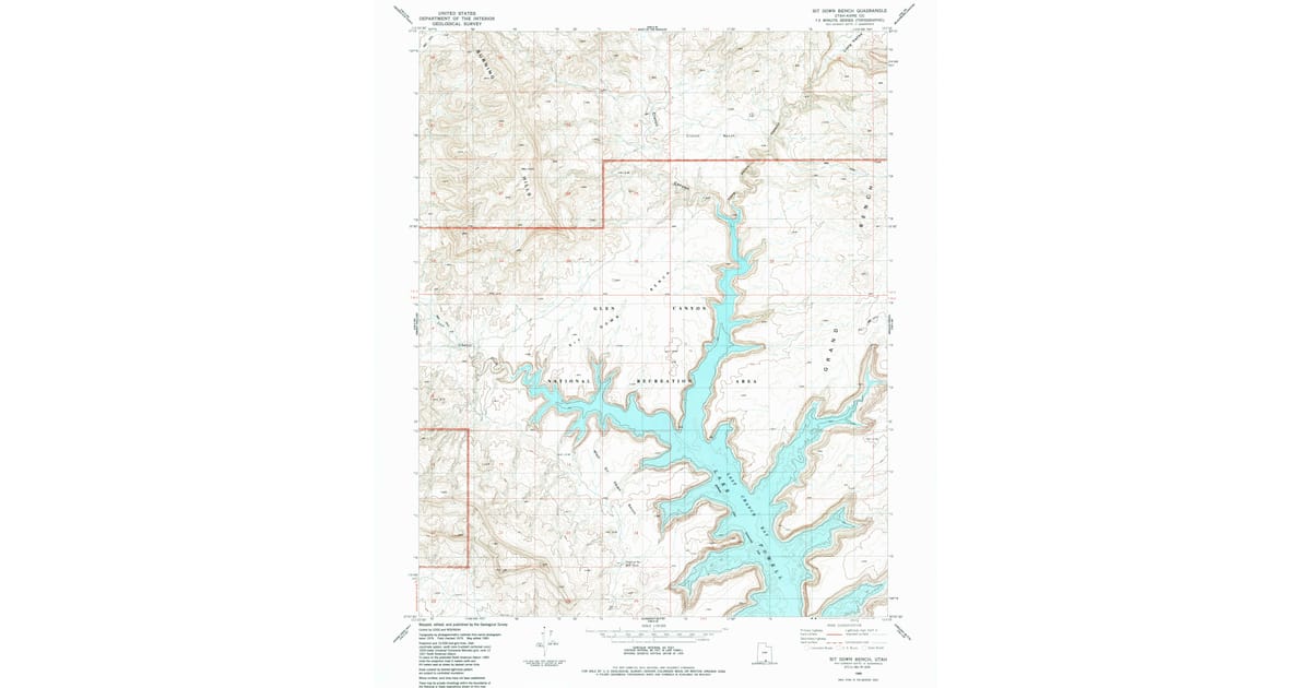 1985 Map of Sit Down Bench, Kane County, UT — High-Res | Pastmaps