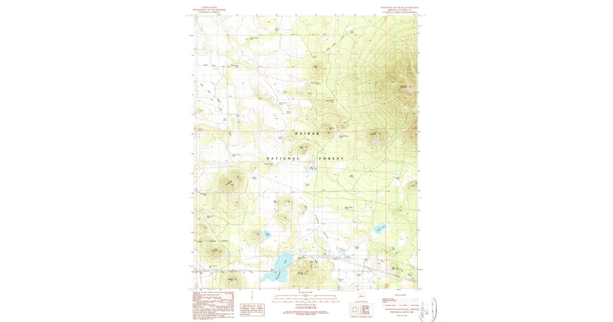 1989 Map of Sitgreaves Mountain, Coconino County, AZ — High-Res | Pastmaps