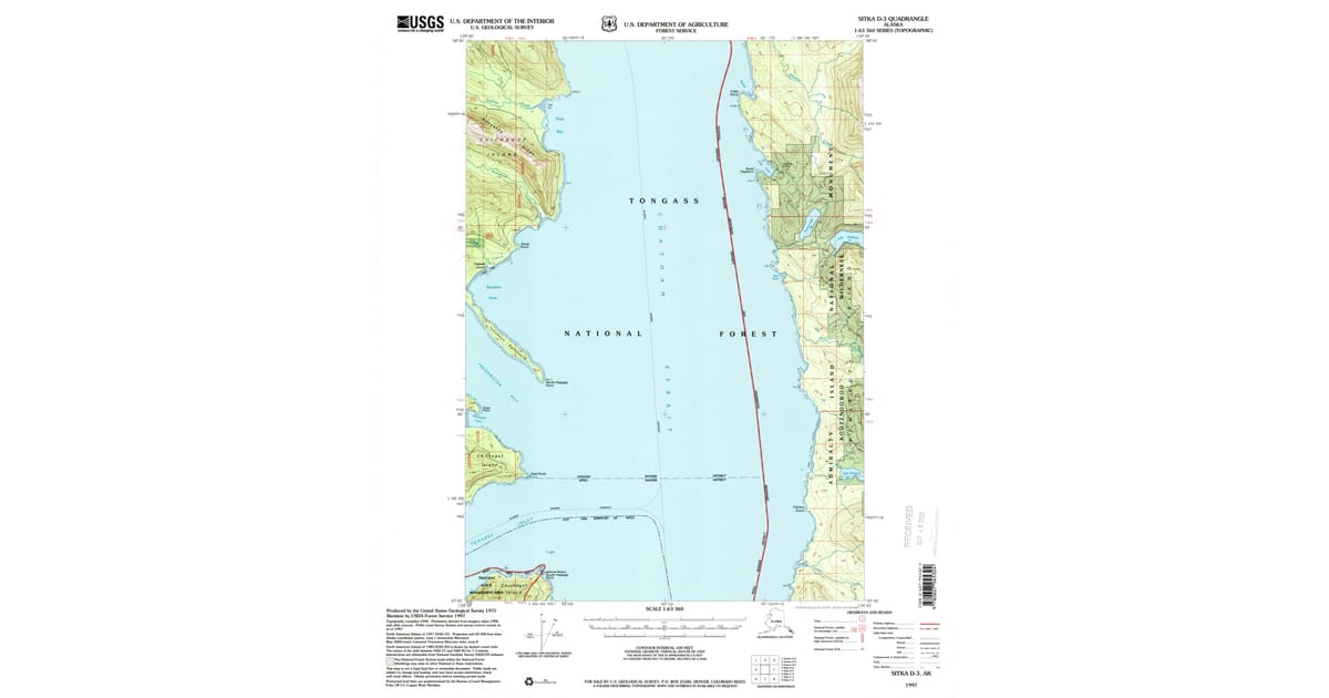 1997 Map of Sitka D-3, Hoonah-Angoon Borough, AK — High-Res | Pastmaps