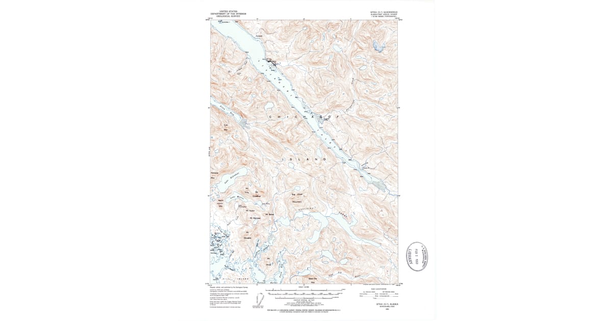 1951 Map of Sitka D-7, Hoonah-Angoon Borough, AK — High-Res | Pastmaps