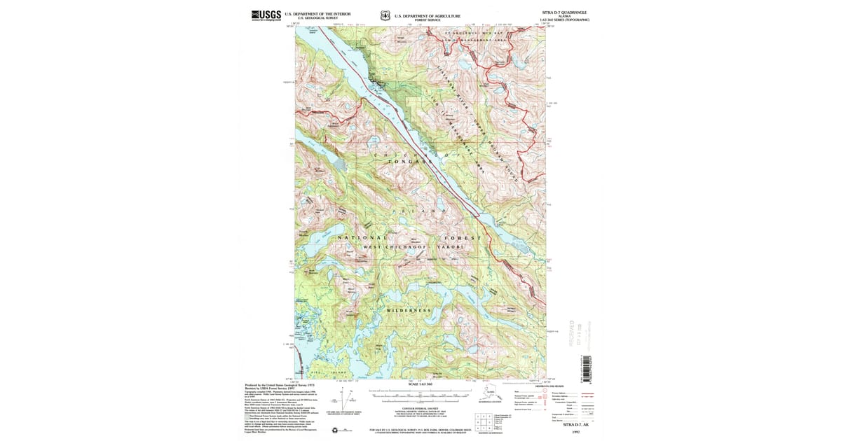 1997 Map of Sitka D-7, Hoonah-Angoon Borough, AK — High-Res | Pastmaps