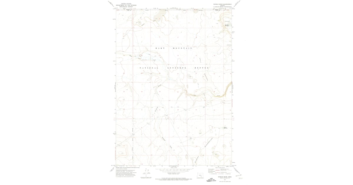 1971 Map of Sixmile Draw, Lake County, OR — High-Res | Pastmaps