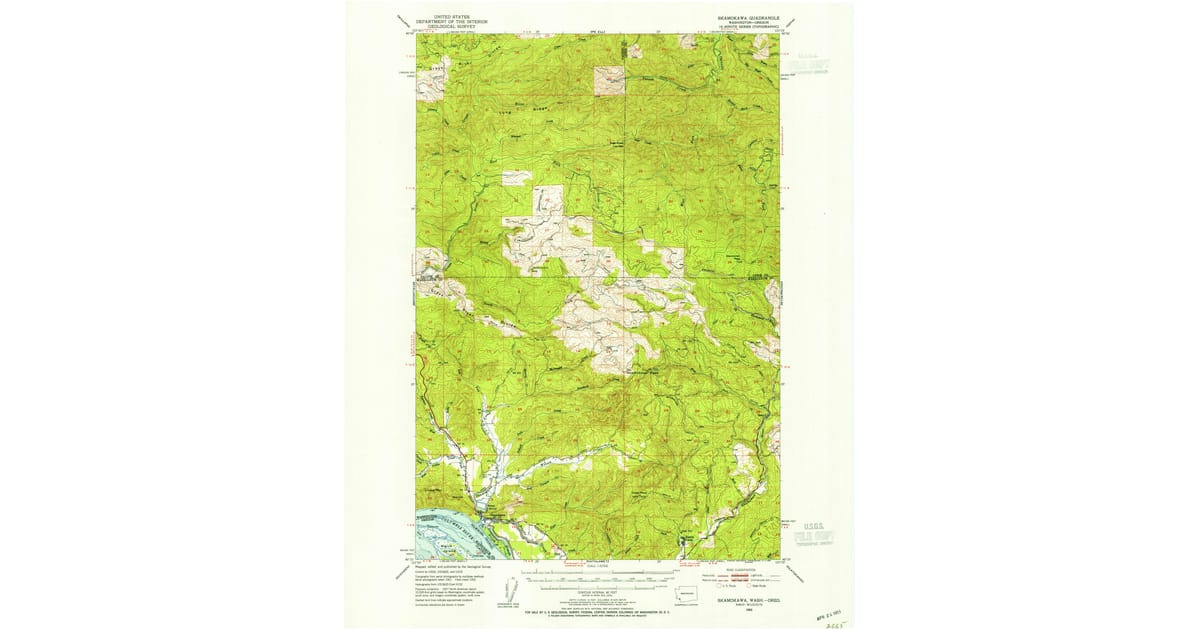 1953 Map of Skamokawa, Wahkiakum County, WA — High-Res | Pastmaps