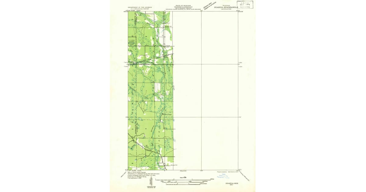 1932 Map of Skandia SE, Alger County, MI — High-Res | Pastmaps