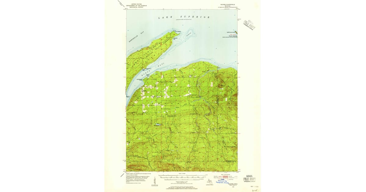 1954 Map of Skanee, MI — High-Res | Pastmaps
