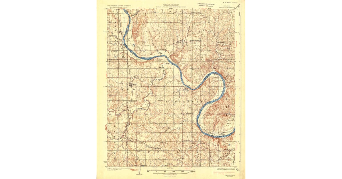 1931 Map of Skedee, OK — High-Res | Pastmaps