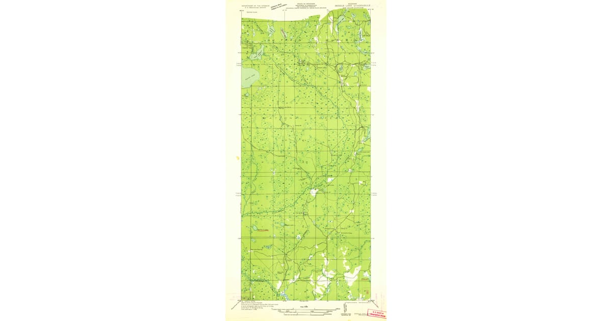 1932 Map of Skeels Lake NW and SW, Delta County, MI — High-Res | Pastmaps