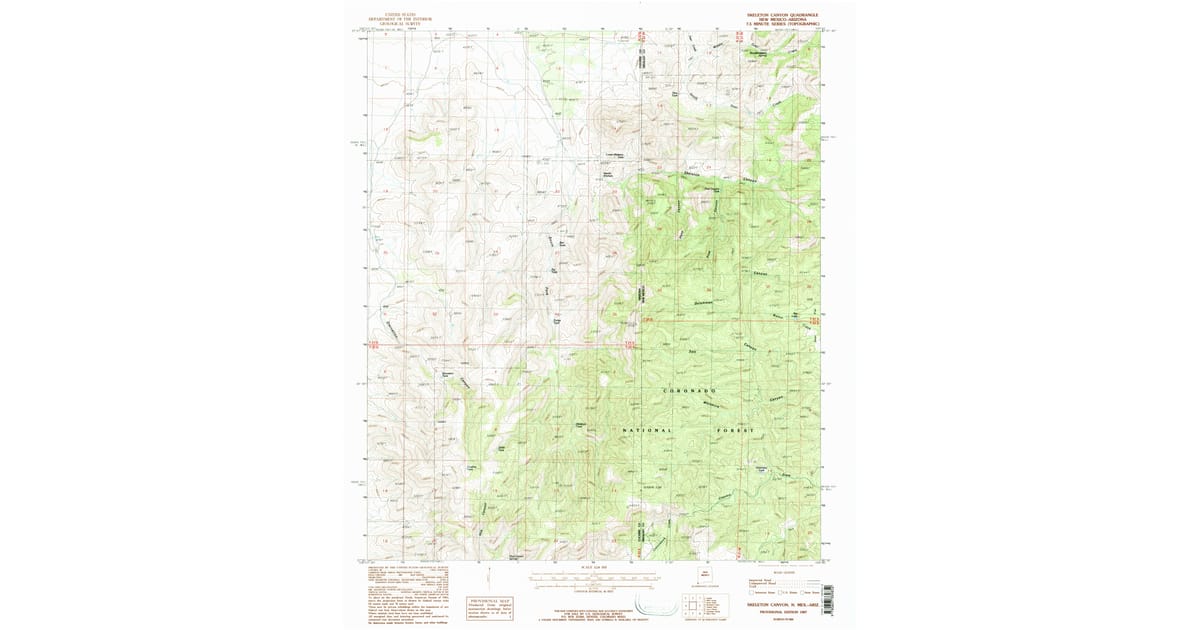 1987 Map of Skeleton Canyon, Hidalgo County, NM — High-Res | Pastmaps