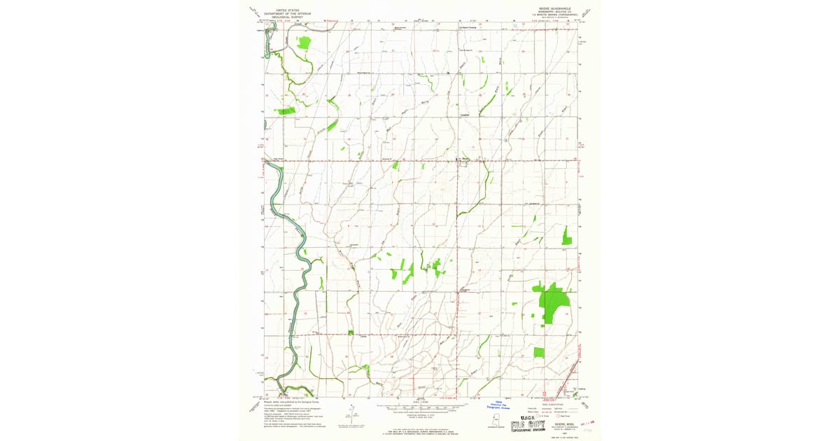1967 Map of Skene, MS — High-Res | Pastmaps