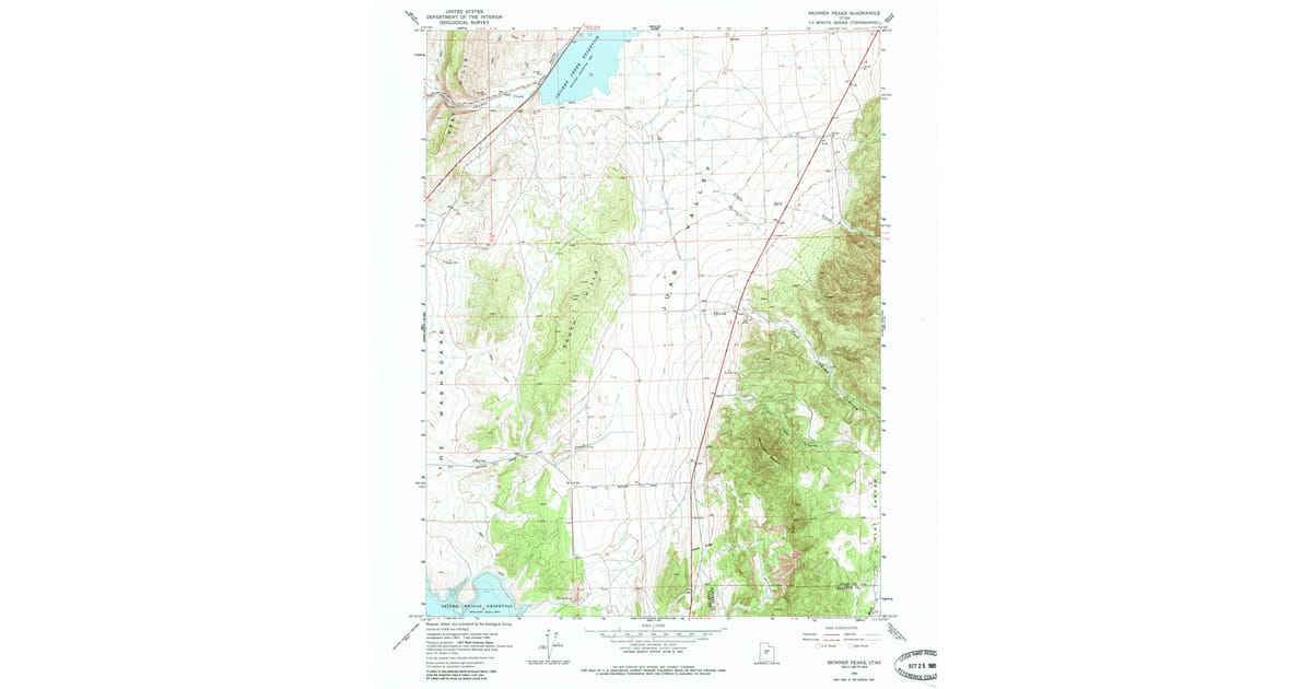 1965 Map of Skinner Peaks, Juab County, UT — High-Res, 1985 Print ...