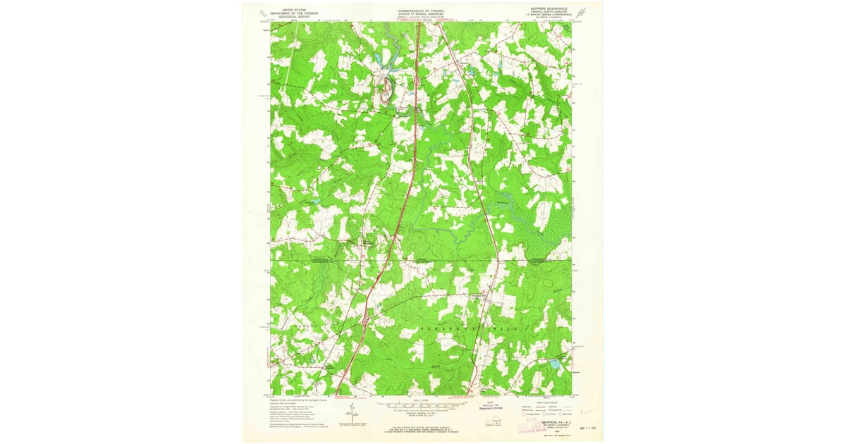 1963 Map of Skippers, Greensville County, VA — High-Res | Pastmaps