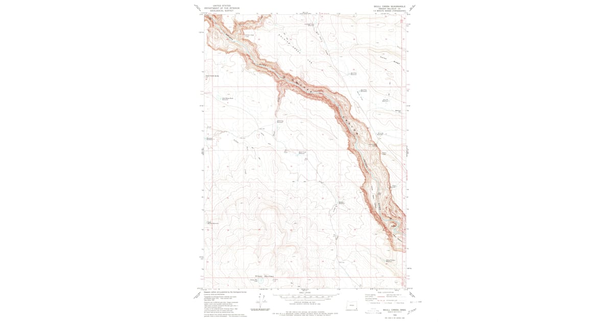 1980 Map of Skull Creek, Malheur County, OR — High-Res | Pastmaps