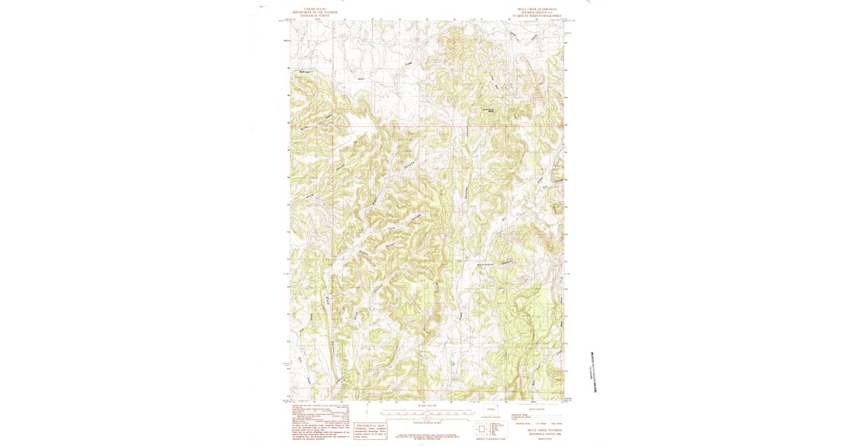 1984 Map of Skull Creek, Weston County, WY — High-Res | Pastmaps