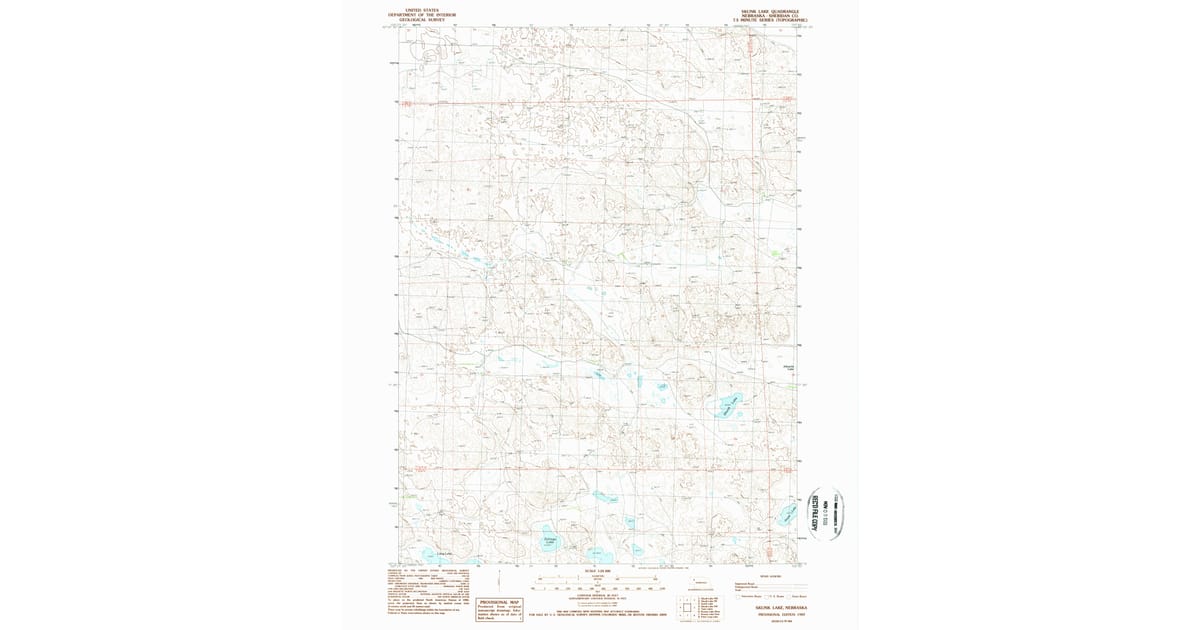 1989 Map of Skunk Lake, Sheridan County, NE — High-Res | Pastmaps
