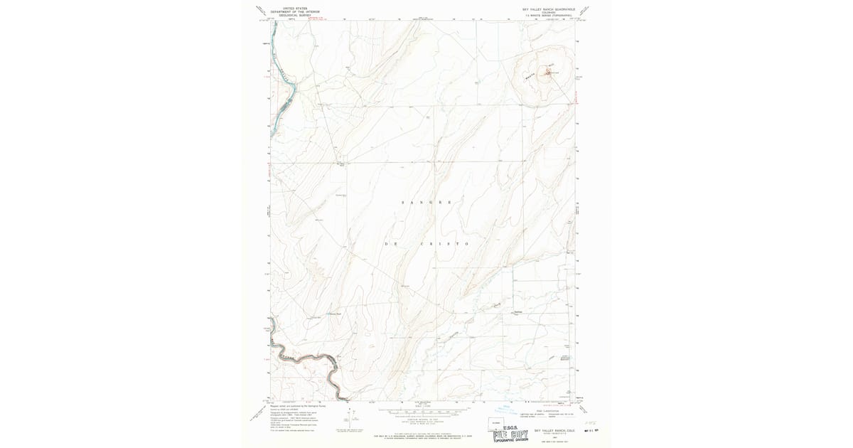 1967 Map of Sky Valley Ranch, Costilla County, CO — High-Res | Pastmaps