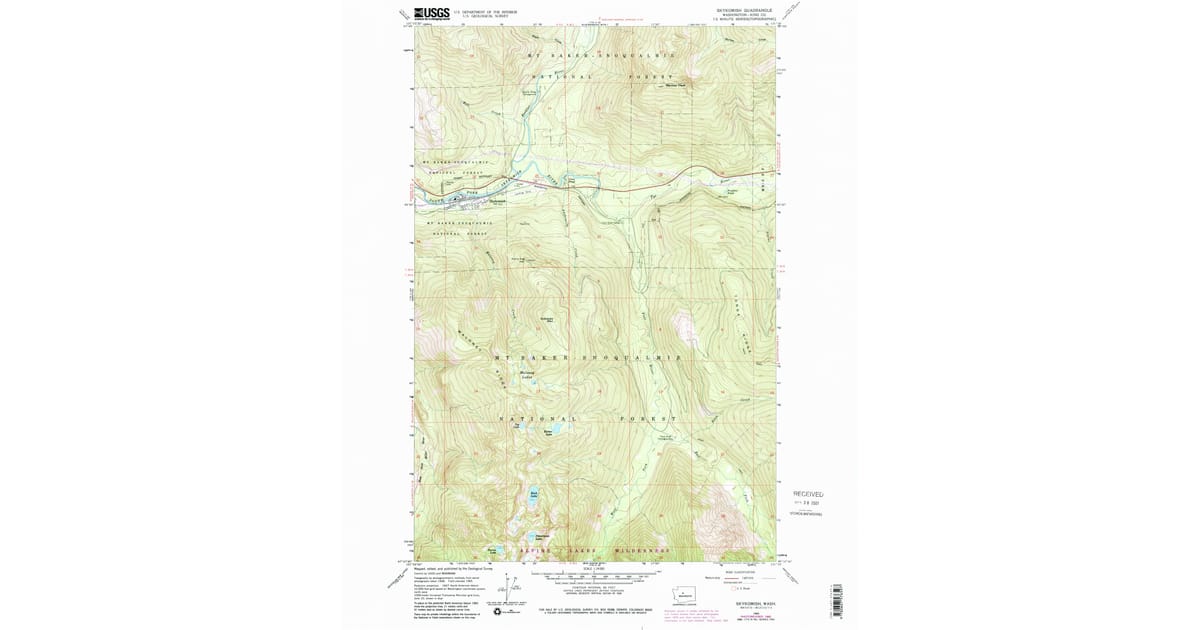 1965 Map of Skykomish, WA — High-Res, 1982 Print | Pastmaps