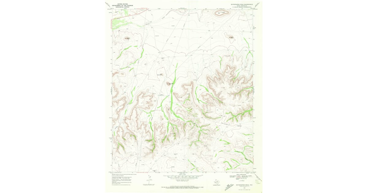 1969 Map of Skyscraper Peak, Pecos County, TX — High-Res | Pastmaps