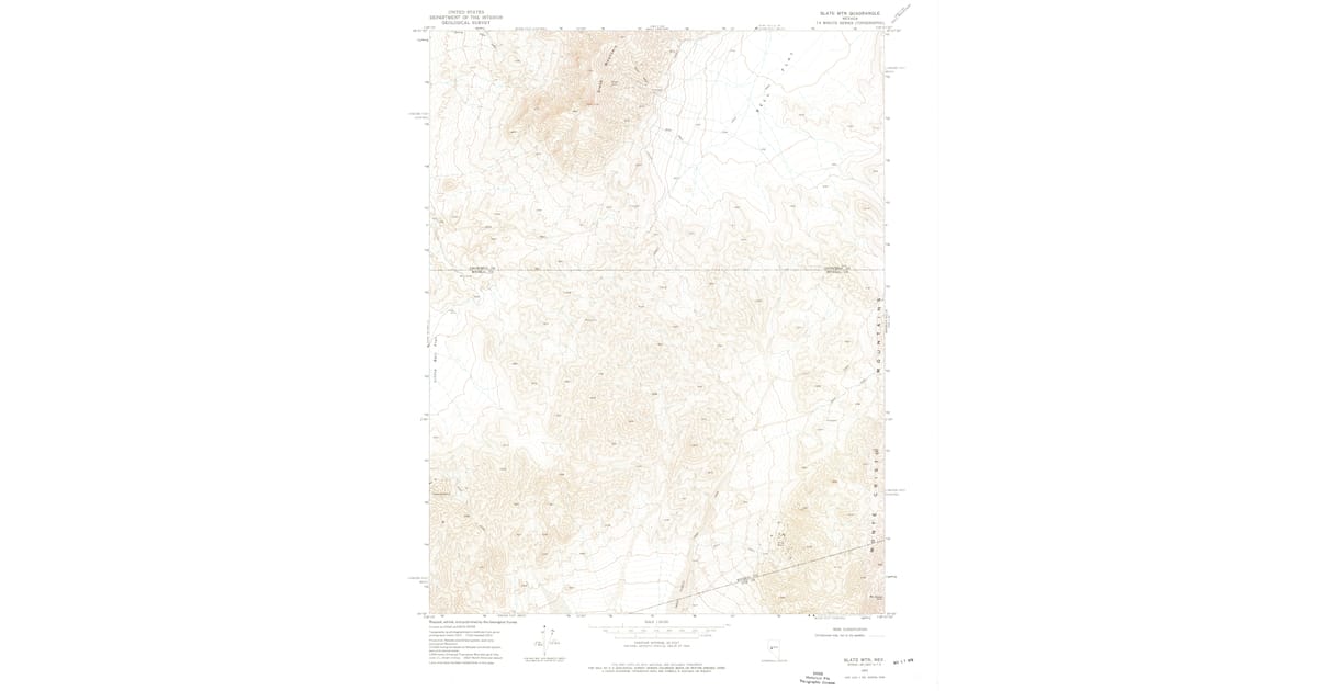 1972 Map of Slate Mtn, Mineral County, NV — High-Res | Pastmaps