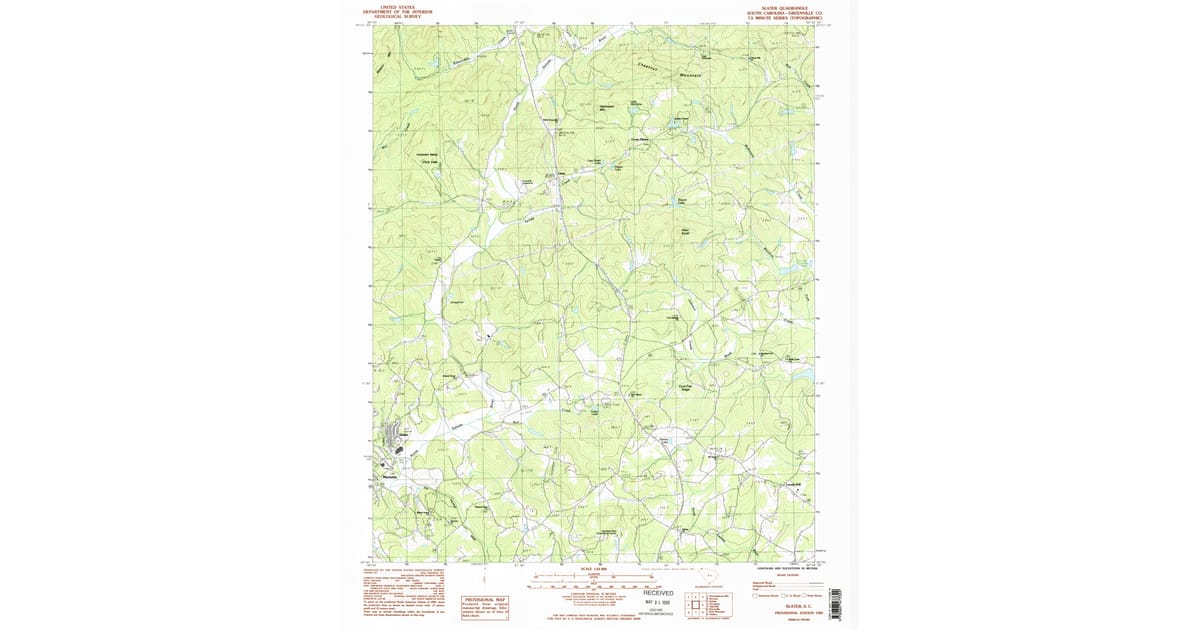 1983 Map of Slater, Greenville County, SC — High-Res | Pastmaps