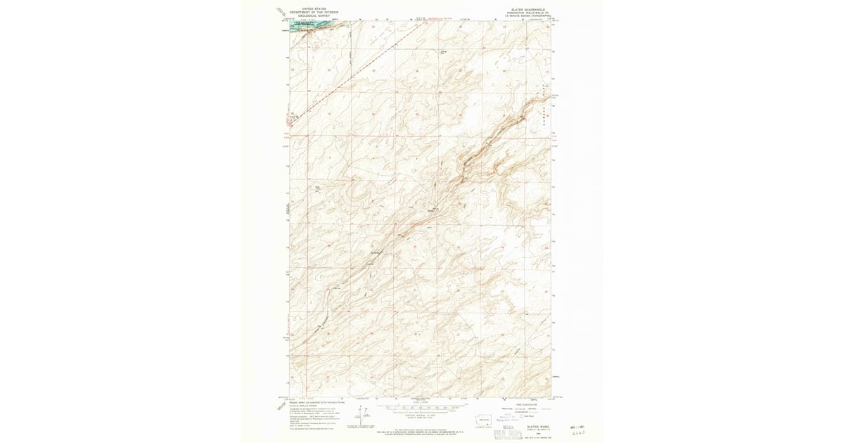 1964 Map of Slater, Walla Walla County, WA — High-Res | Pastmaps