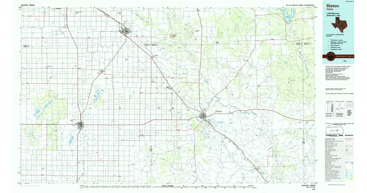1980s Maps of Slaton, TX | Pastmaps